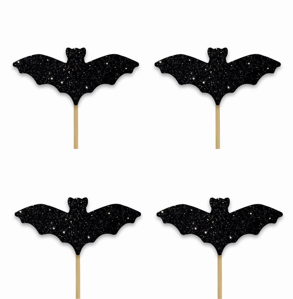 Black Bat Cupcake Toppers with Glitter – LOON Party Boutique